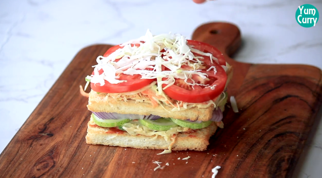Veg club sandwich recipe – How to make club sandwich – Yum Curry